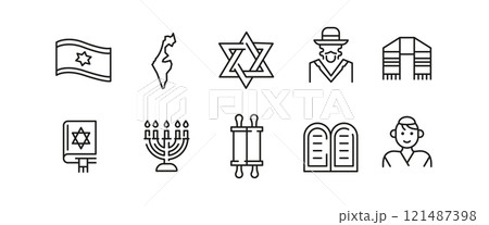 Israel icons Setのイラスト素材 [121487398] - PIXTA