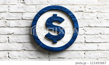 Simple dollar sign icon in a circular frame,...のイラスト素材 [121493867] - PIXTA