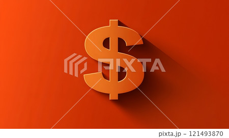 Bold dollar sign icon in a flat style, sleek...のイラスト素材 [121493870] - PIXTA