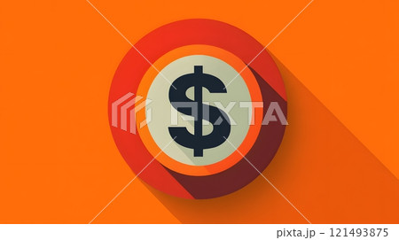 Minimalist design featuring a bold dollar sign...のイラスト素材 [121493875 ...
