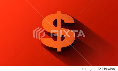 Bold dollar sign icon, minimal and flat design,...のイラスト素材 [121493890 ...