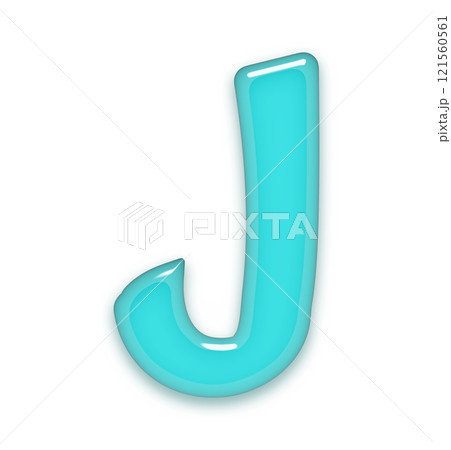 3D rendered illustration. Glossy blue letter....のイラスト素材 [121560561] - PIXTA