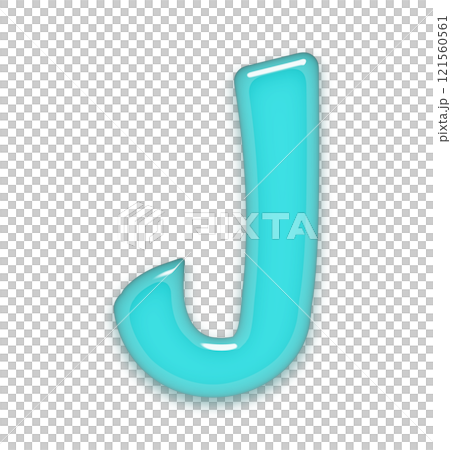 3D rendered illustration. Glossy blue letter....のイラスト素材 [121560561] - PIXTA