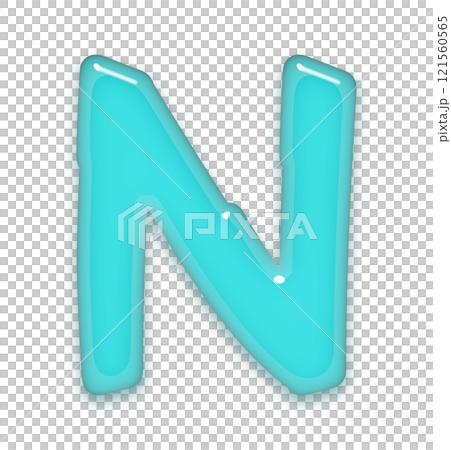 3D rendered illustration. Glossy blue letter....のイラスト素材 [121560565] - PIXTA