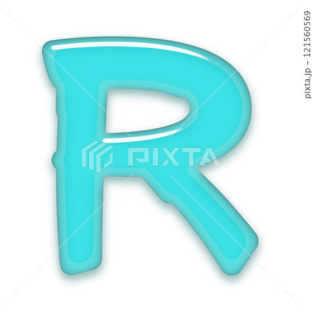 3D rendered illustration. Glossy blue letter....のイラスト素材 [121560569] - PIXTA