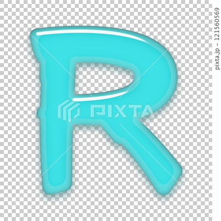 3D rendered illustration. Glossy blue letter....のイラスト素材 [121560569] - PIXTA