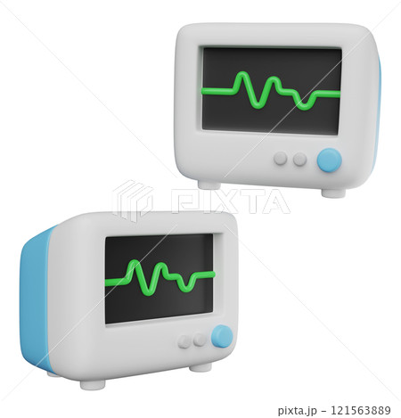 patient monitoring device icon 3D graphicのイラスト素材 [121563889] - PIXTA