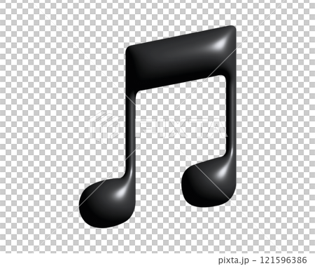 3D black three eighth notes music note icon,...のイラスト素材 [121596386] - PIXTA