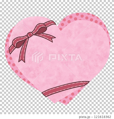 リボンのついたハートのイラストのイラスト素材 [121618362] - PIXTA