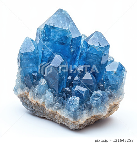 Blue Crystal Cluster on White Backgroundのイラスト素材 [121645258] - PIXTA