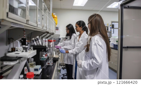 Group of researchers conducting experiments in...のイラスト素材 [121666420] - PIXTA