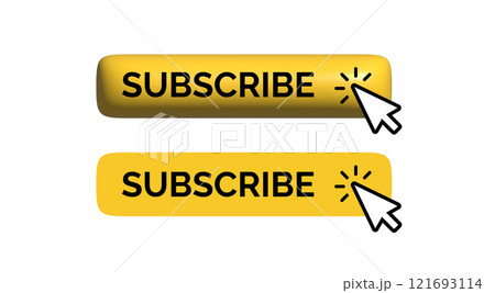 Set of two yellow Subscribe buttons, one with...のイラスト素材 [121693114] - PIXTA