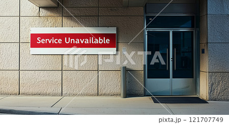 A red and white "Service Unavailable" sign on...のイラスト素材 [121707749] - PIXTA