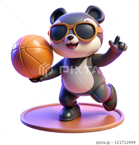 Panda Shooting a Basketball 3D Render のイラスト素材 [121712949] - PIXTA