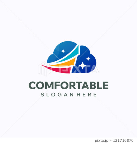 Comfortable cloud logo design template....のイラスト素材 [121716870] - PIXTA