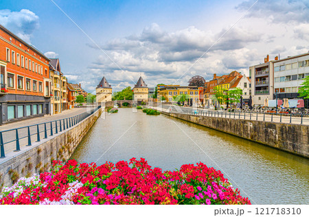 Kortrijk old town, Flemish Region, Belgiumの写真素材 [121718310] - PIXTA
