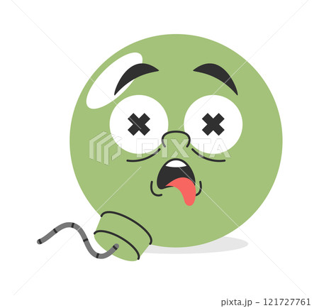 Confused dizzy comic bomb characterのイラスト素材 [121727761] - PIXTA