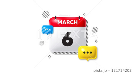 Calendar date of March 3d icon. 6th day of the...のイラスト素材 [121734202 ...