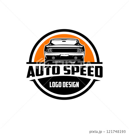 Mustang convertible logo. isolated white...のイラスト素材 [121748193] - PIXTA