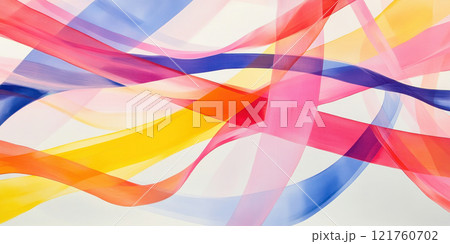 Colorful flowing ribbons in abstract motion...のイラスト素材 [121760702] - PIXTA