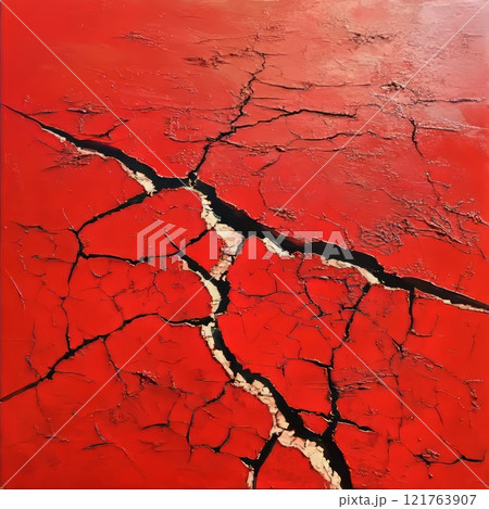 cracked red ground textureのイラスト素材 [121763907] - PIXTA