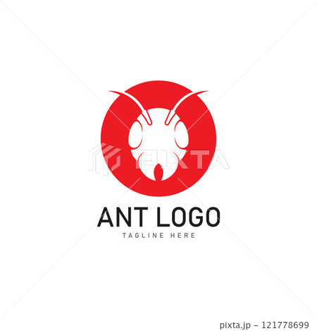 ant head logo template vector illustration designのイラスト素材 [121778699 ...