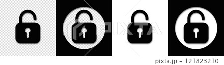 Unlock icons set. Unlock sign and symbol....のイラスト素材 [121823210] - PIXTA