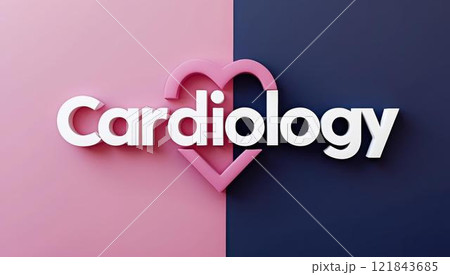 CARDIOLOGY text title in center and symbol...のイラスト素材 [121843685] - PIXTA