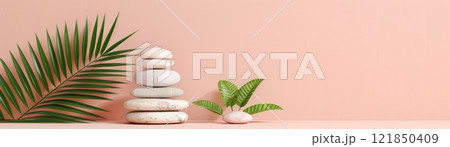 Illustrate a calming spa environment with lush...のイラスト素材 [121850409 ...