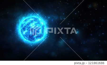 Bright Blue Stellar Object in Dark Cosmic Space...のイラスト素材 [121861686 ...