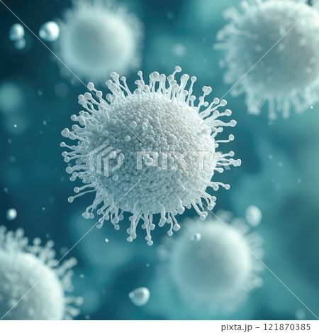 Cellular defense: leukocytes under a...のイラスト素材 [121870385] - PIXTA