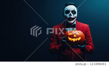 Scary Dead Man in Suit with Creepy Makeup...のイラスト素材 [121896081] - PIXTA