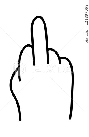 Hand-Drawn Middle Finger Gesture. Edgy Vector...のイラスト素材 [121897968] - PIXTA