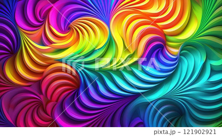 Vivid rainbow hues blend seamlessly in a...のイラスト素材 [121902921] - PIXTA