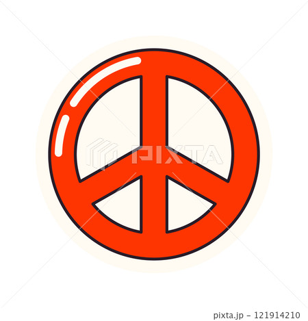 Round peace pop art stickerのイラスト素材 [121914210] - PIXTA