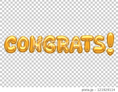 Isolated 3D golden air balloon word CONGRATSのイラスト素材 [121929114] - PIXTA