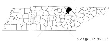Map of fentress County in Tennessee state on...のイラスト素材 [121960823] - PIXTA