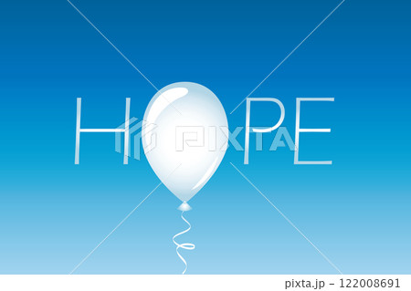 white text hope with balloon vector illustrationのイラスト素材 [122008691] - PIXTA