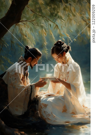 Traditional Friendship Rituals with friends in...のイラスト素材 [122009209 ...