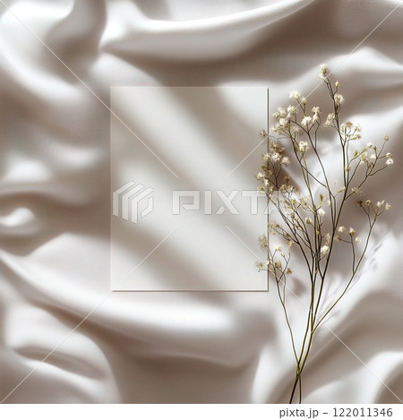 Boho styled blank white paper invitation card...のイラスト素材 [122011346] - PIXTA