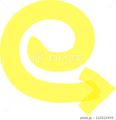 Yellow circular arrow rotating clockwise,...のイラスト素材 [122012459] - PIXTA