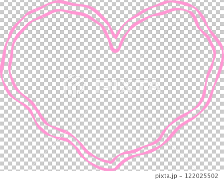 Squiggle Heart Frame Outline Hand Drawnのイラスト素材 [122025502] - PIXTA