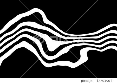 Black on white abstract perspective line wave...のイラスト素材 [122039011] - PIXTA