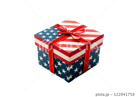 American Flag gift box on the white backgroundのイラスト素材 [122041758] - PIXTA