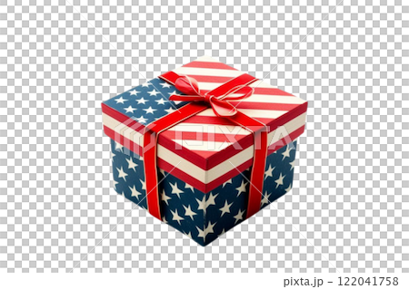 American Flag gift box on the white backgroundのイラスト素材 [122041758] - PIXTA
