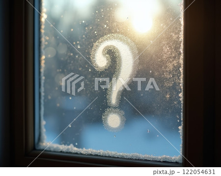 Frosty window with a question mark pattern...のイラスト素材 [122054631] - PIXTA
