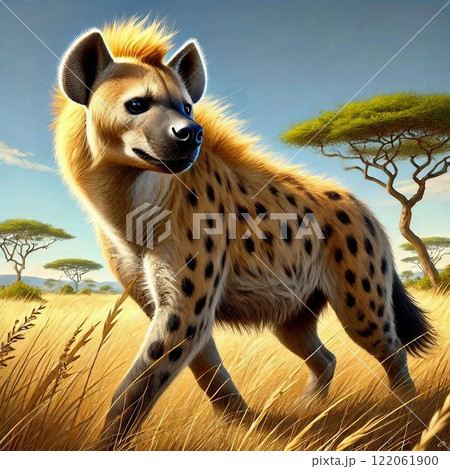 振り返るハイエナjavascript:void(0)のイラスト素材 [122061900] - PIXTA