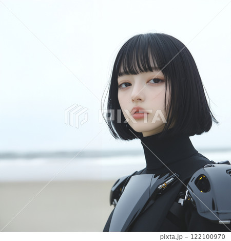 フォトリアルなサイボーグ美少女のイラスト素材 [122100970] - PIXTA