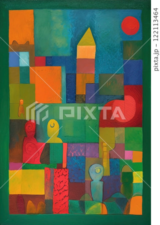 Abstract art colorful houses background. Modern...のイラスト素材 [122113464 ...