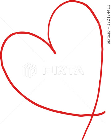 Valentine Heart Squiggle Hand Drawn outlineのイラスト素材 [122124411] - PIXTA